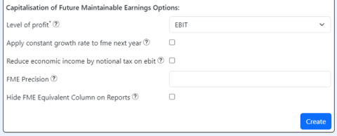 Create Valuation Scenario - Valuation Ultimate